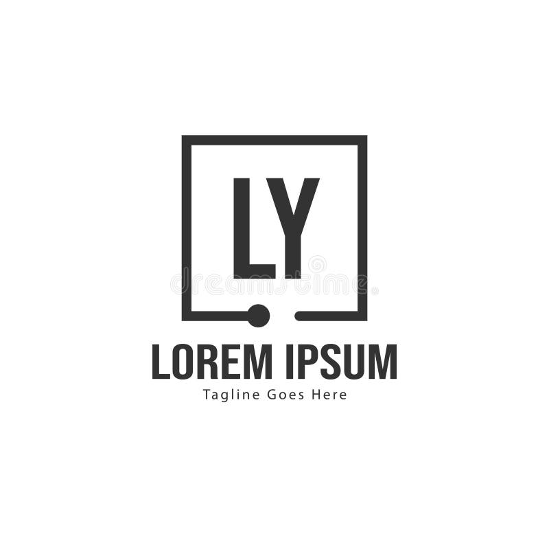Initial LY Logo Template with Modern Frame. Minimalist LY Letter Logo ...