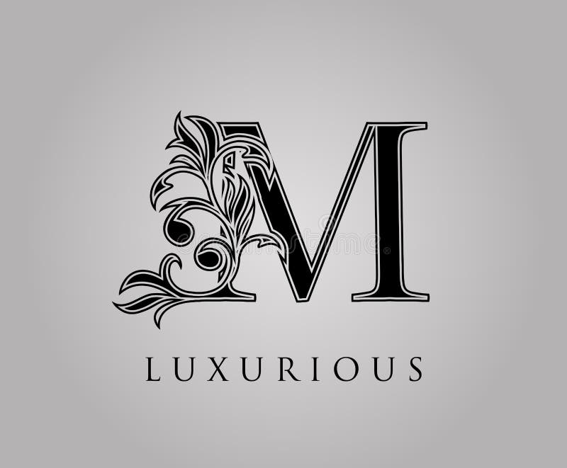 Initial M Luxury Logo Icon. Classic Floral M Letter Logo Design Vector ...