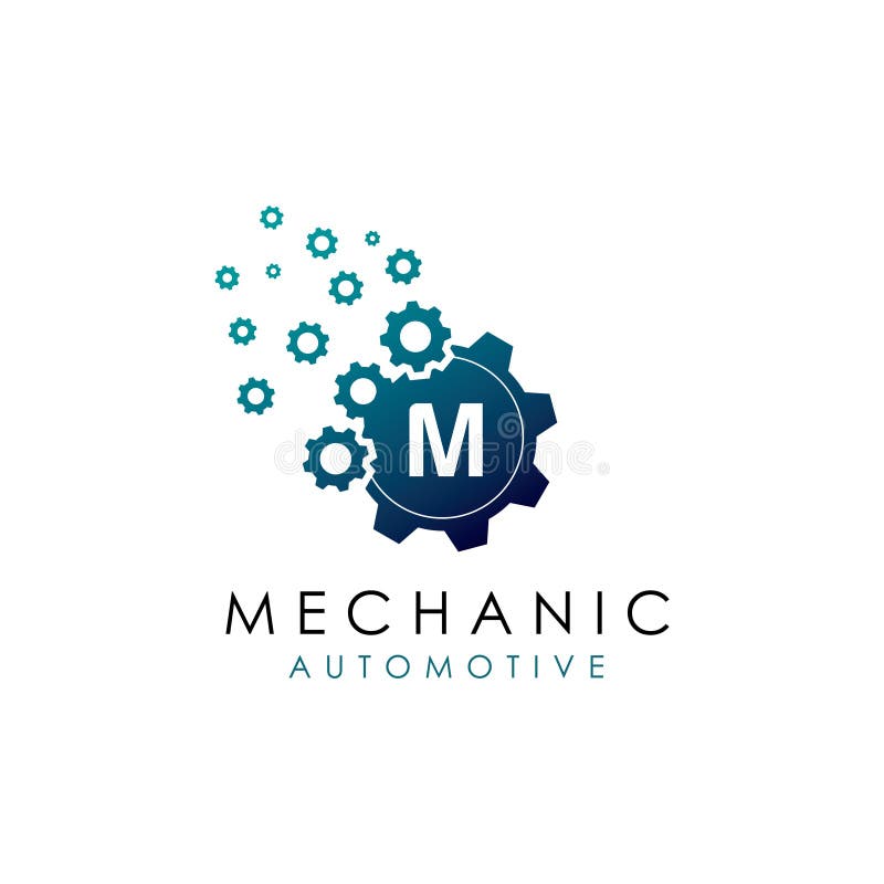 Initial M Mechanic Gear Logo Vector. Stock Illustration - Illustration ...