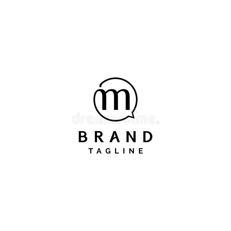 Initial M in Text Bubble Icon Logo Design Stock Vector - Illustration ...