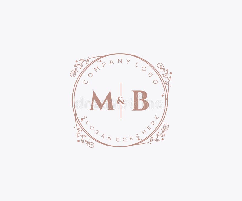 Initial MB Letters Decorative Luxury Wedding Logo Stock Vector ...