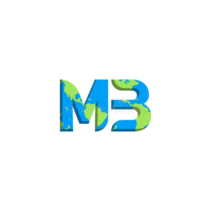 Initial MB Logo Design with World Map Style, Logo Business Branding ...