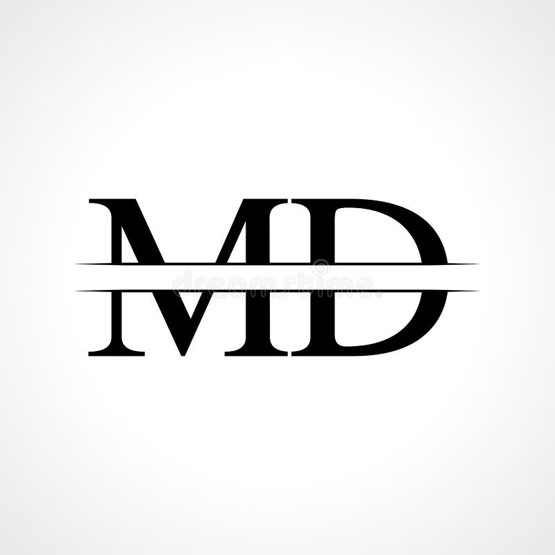 Initial MD Letter Logo Design Vector Template. Abstract Black Letter MD ...