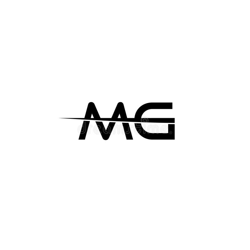 Initial MG Letter Logo Icon Isolated on White Background Stock Vector ...