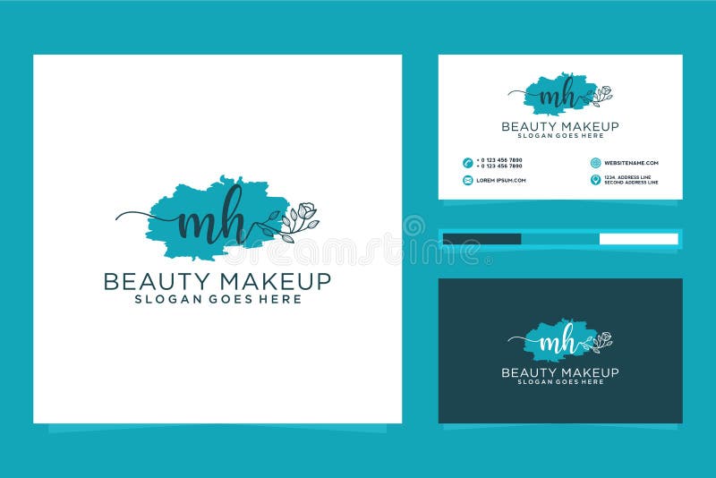 Initial MH Feminine Logo Collections and Business Card Template Premium ...