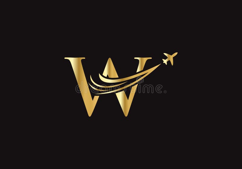 Initial Minimal W Letter Travel Agent Vector Logo Design. W Letter ...