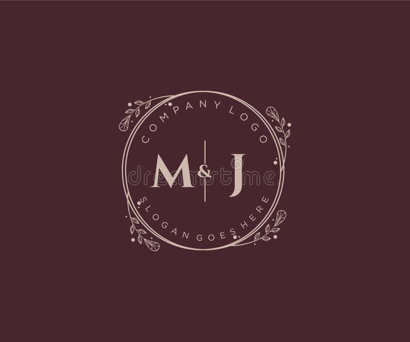 Initial MJ Letters Decorative Luxury Wedding Logo Stock Vector ...