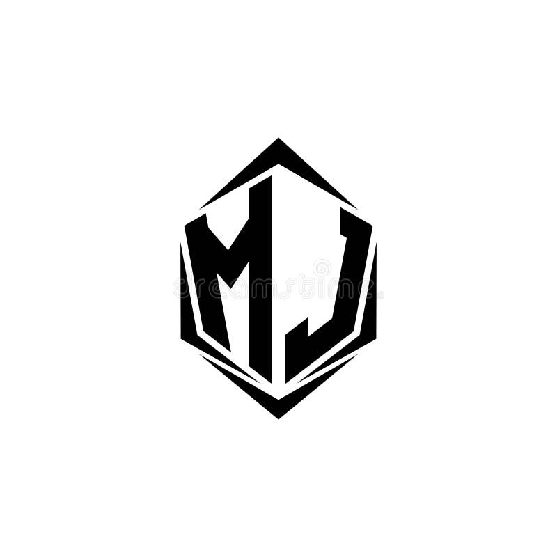 Initial MJ Logo Design with Shield Style, Logo Business Branding Stock ...