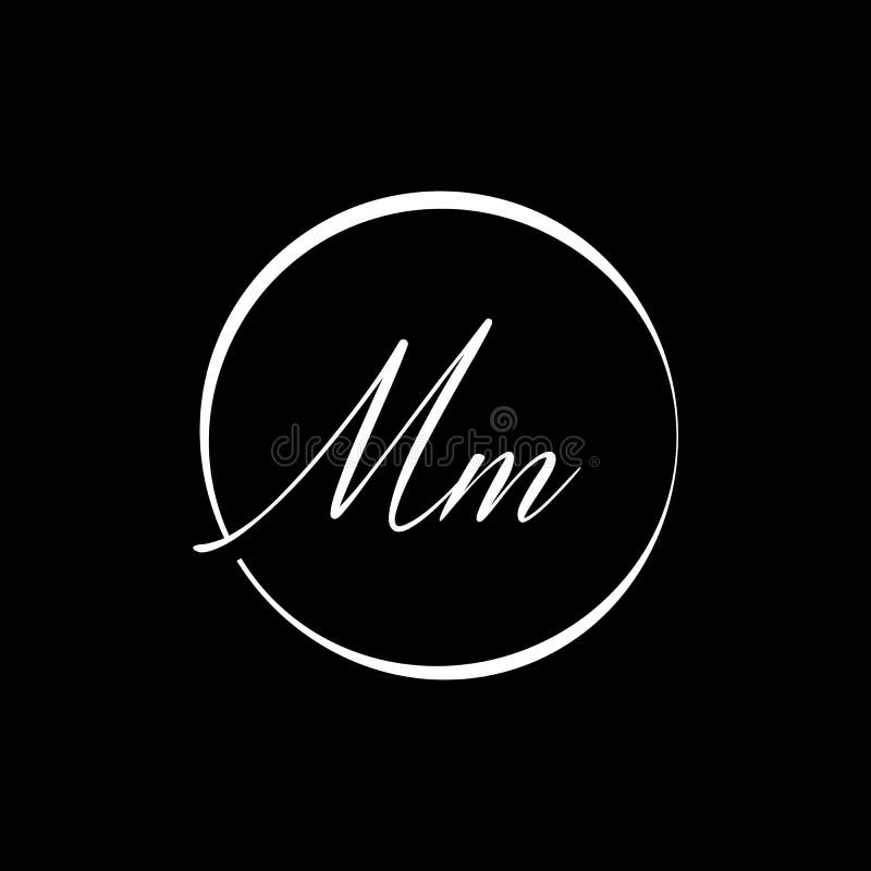 MM Initial Handwriting Logo Design Stock Vector - Illustration of ...
