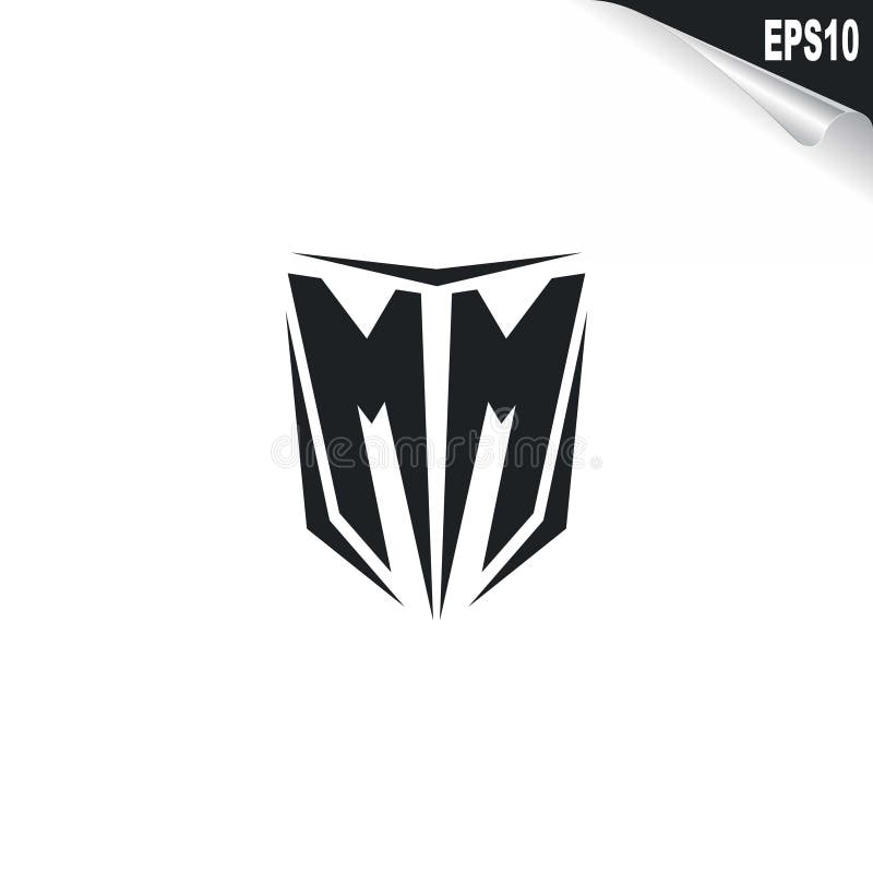 Initial MM Logo Design with Shield Style, Logo Business Branding Stock ...