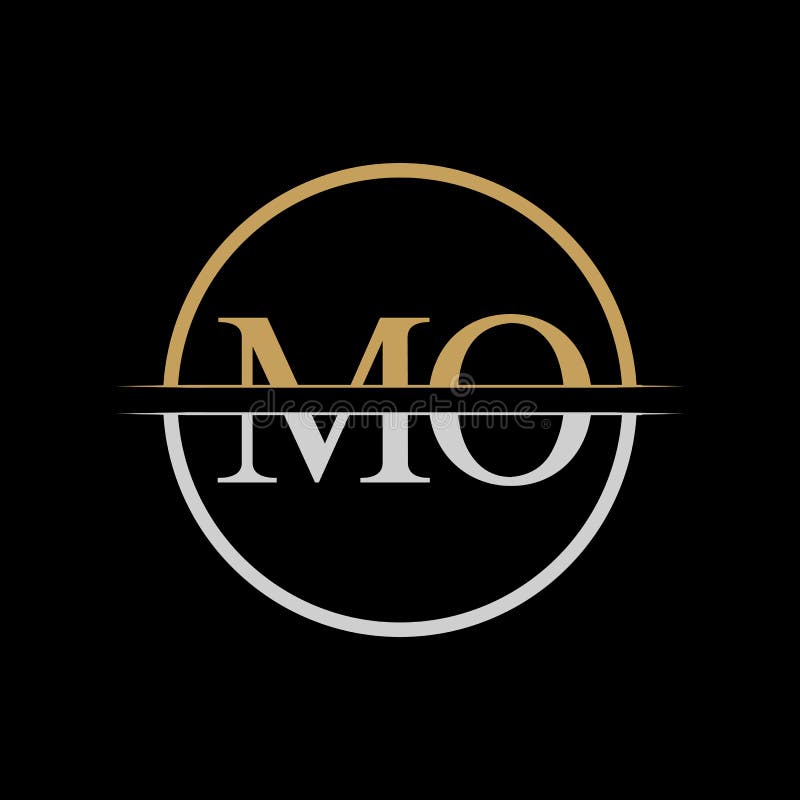 Initial MO Letter Logo Design Vector Template. Gold and Silver Letter ...