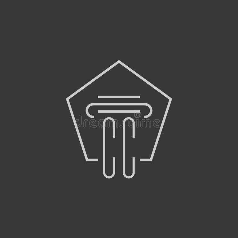 Initial Monogram CC with Monoline Pillar Logo Design Stock Illustration ...