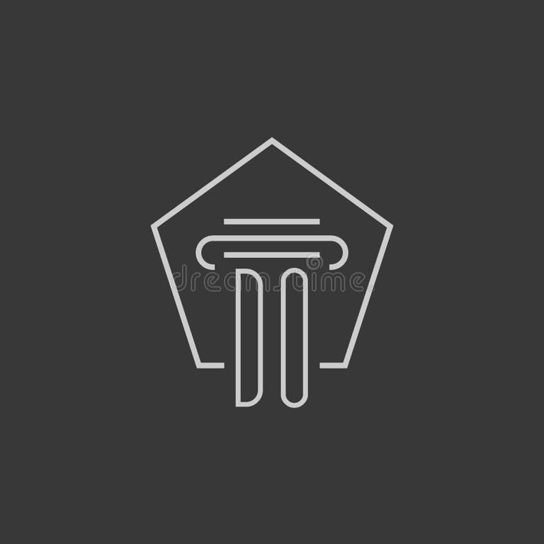 Initial Monogram DO with Monoline Pillar Logo Design Stock Illustration ...