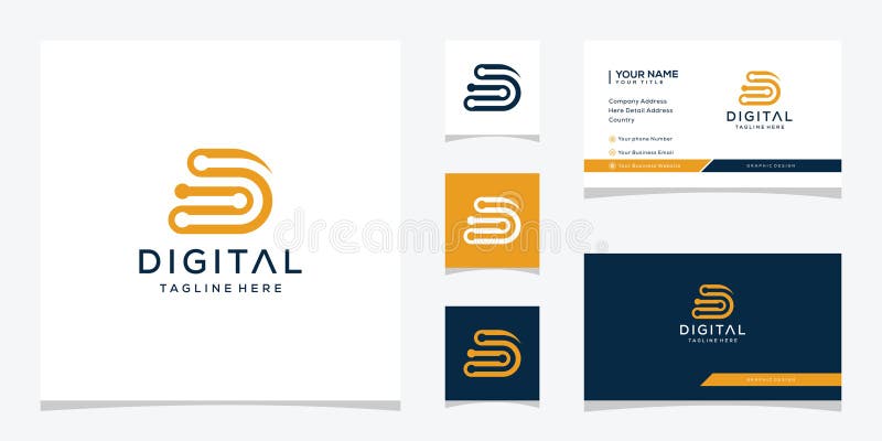 Initial of Monogram DS Technology Data Logo Design Icon. Template ...