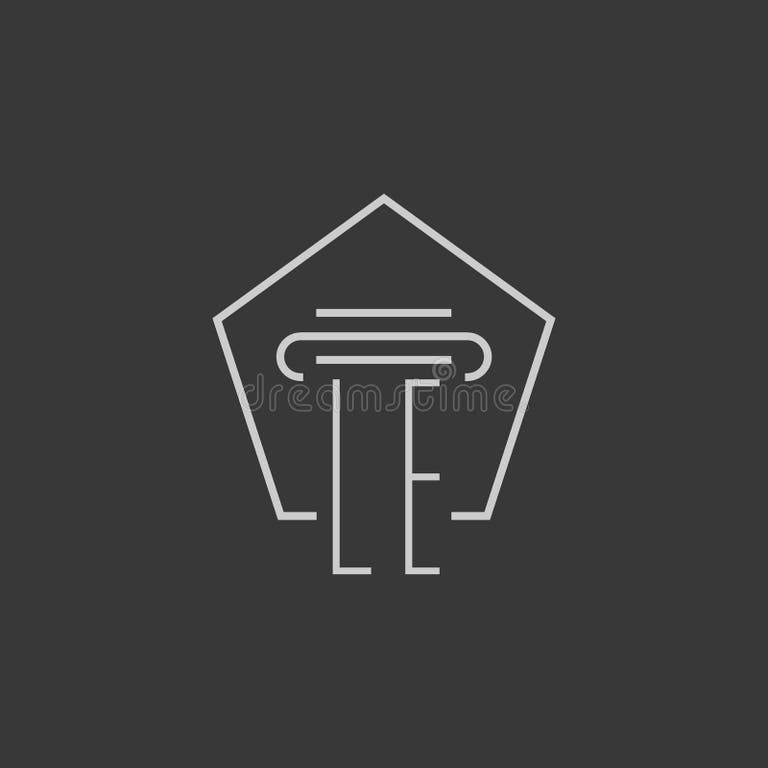 Initial Monogram LE with Monoline Pillar Logo Design Stock Illustration ...