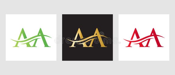 Initial Monogram Letter AA Logo Design. AA Logotype Template Stock ...