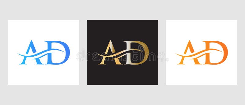 Initial Monogram Letter AD Logo Design. AD Logotype Template Stock ...
