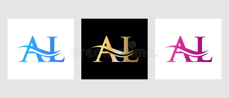 Monogram Letter AL Logo Design. AL Logotype Template Stock Vector ...