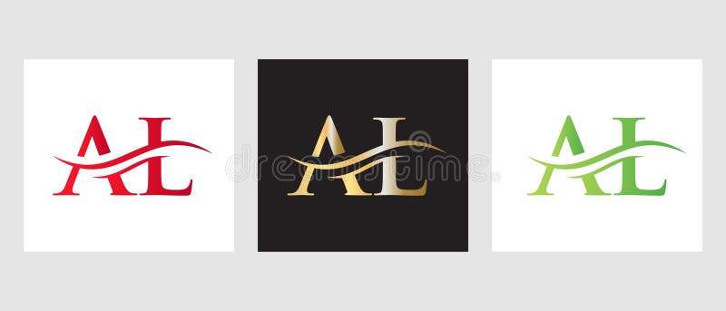 Initial Monogram Letter AL Logo Design. AL Logotype Template Stock ...