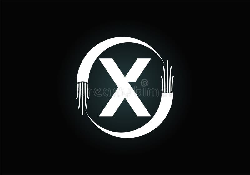 Initial X Monogram Letter Alphabet with Electric Wire, Optical Fiber ...