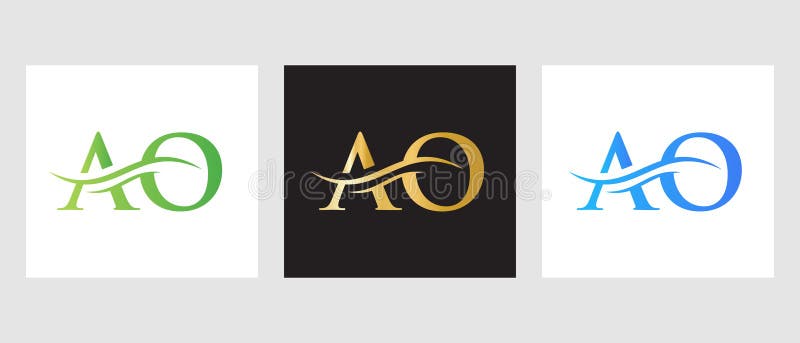 Initial Monogram Letter AO Logo Design. AO Logotype Template Stock ...