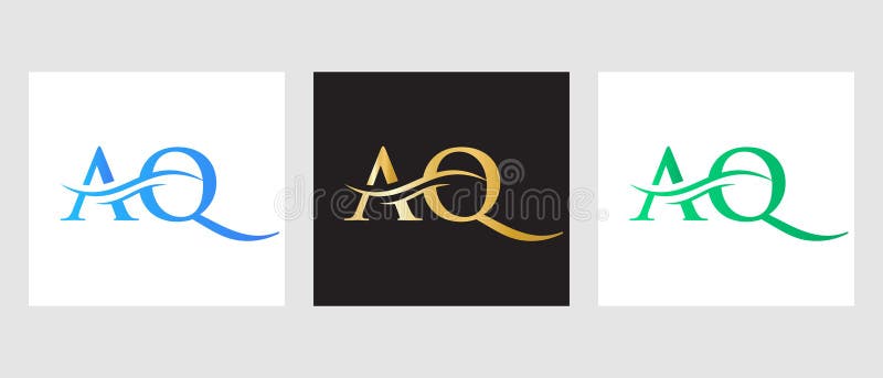 Initial Monogram Letter AQ Logo Design. AQ Logotype Template Stock ...