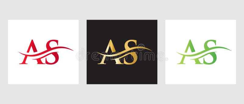Initial Monogram Letter AS Logo Design. AS Logotype Template Stock ...
