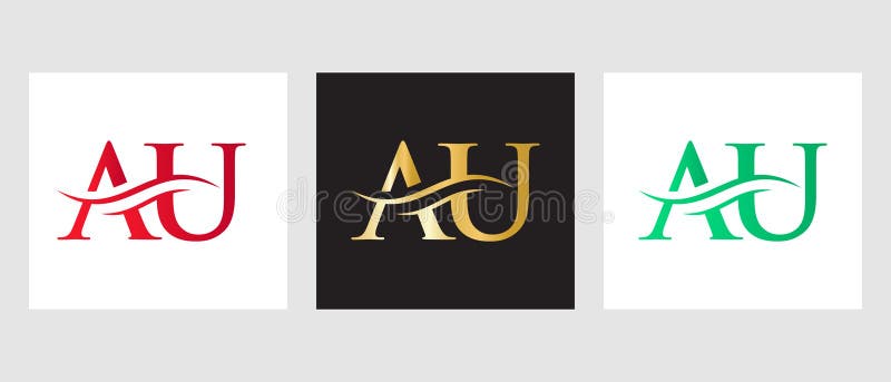Initial Monogram Letter AU Logo Design. AU Logotype Template Stock ...