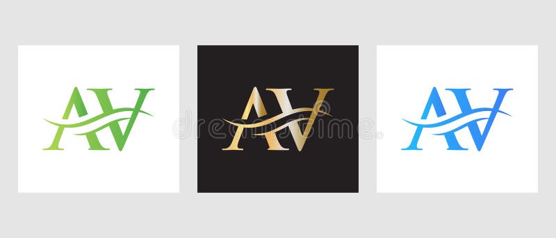 Initial Monogram Letter AV Logo Design. AV Logotype Template Stock ...