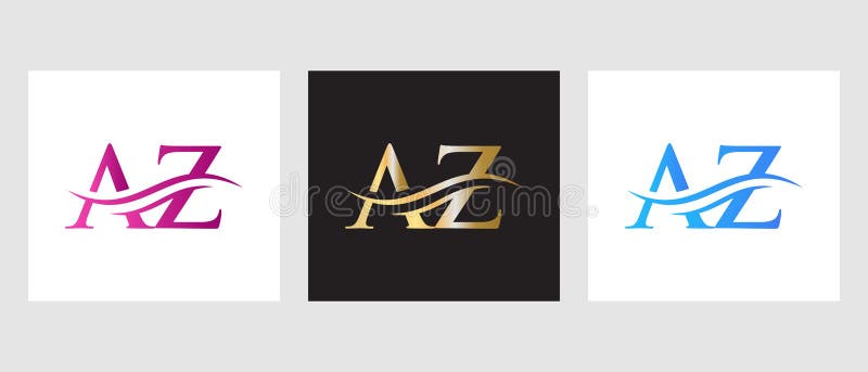 Initial Monogram Letter AZ Logo Design. AZ Logotype Template Stock ...