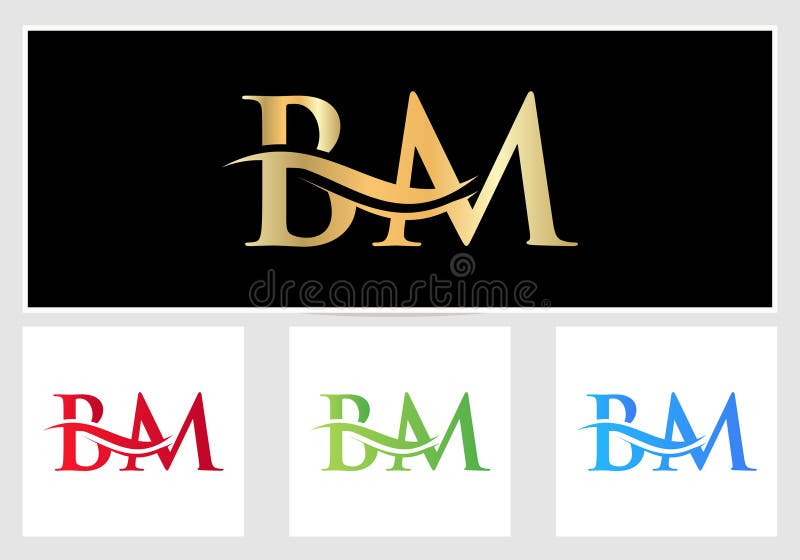 Monogram Letter BM Logo Design. BM Logotype Template Stock Vector ...