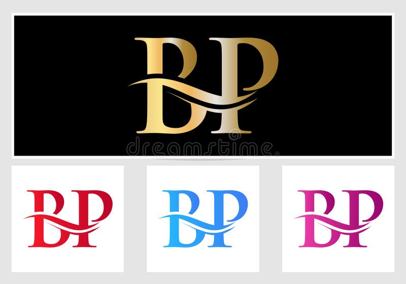 Monogram Letter BP Logo Design. BP Logotype Template Stock Vector ...