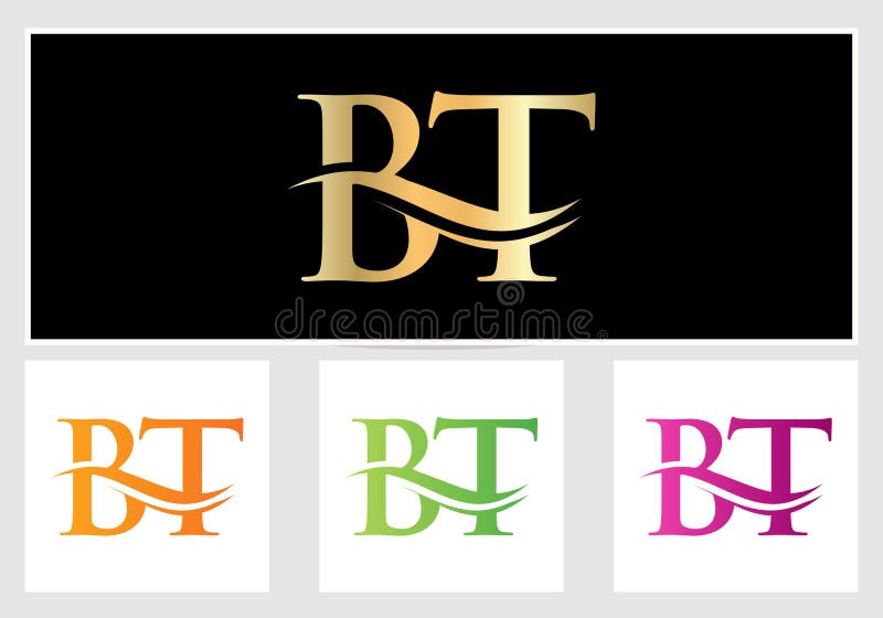 Monogram Letter BT Logo Design. BT Logotype Template Stock Vector ...