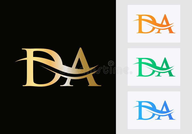 Monogram Letter DA Logo Design. DA Logotype Template Stock Vector ...