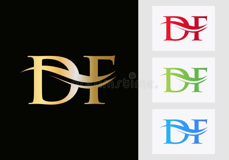 Monogram Letter DF Logo Design. DF Logotype Template Stock Vector ...