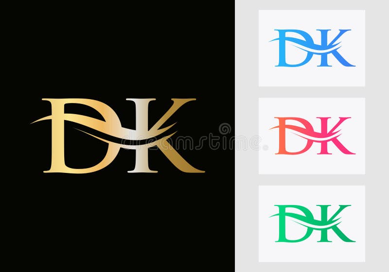 Monogram Letter DK Logo Design. DK Logotype Template Stock Vector ...