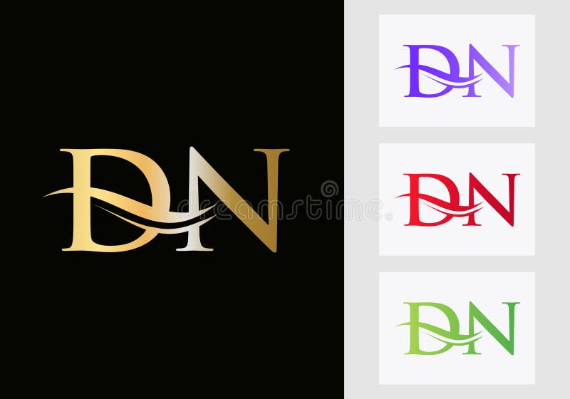 Monogram Letter DN Logo Design. DN Logotype Template Stock Vector ...