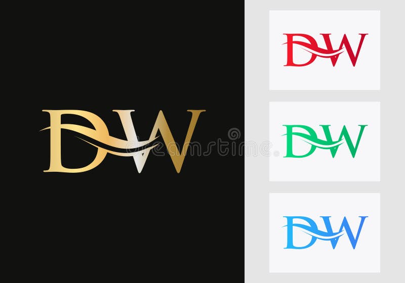 Monogram Letter DW Logo Design. DW Logotype Template Stock Vector ...