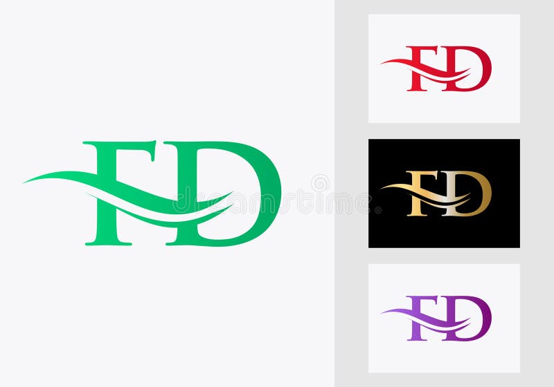 Monogram Letter FD Logo Design. FD Logotype Template Stock Vector ...