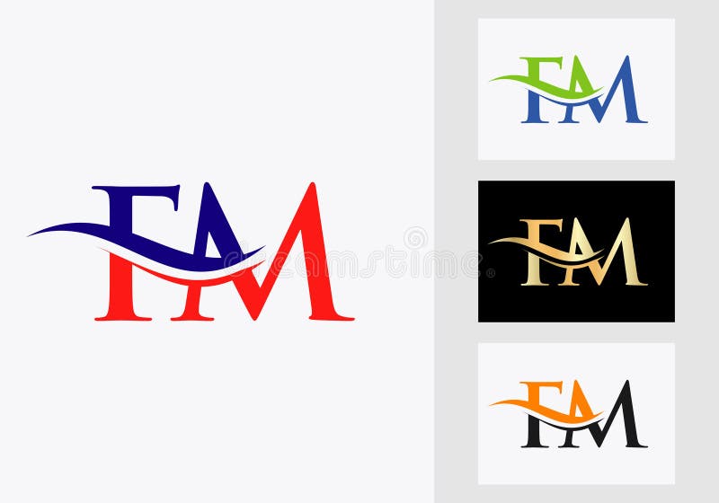 Monogram Letter FM Logo Design. FM Logotype Template Stock Vector ...