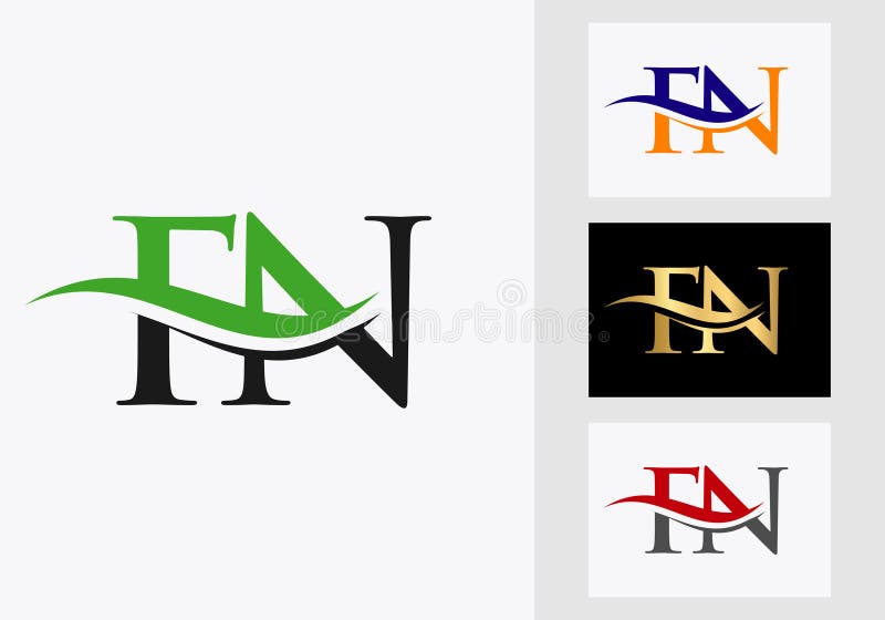 Monogram Letter FN Logo Design. FN Logotype Template Stock Vector ...