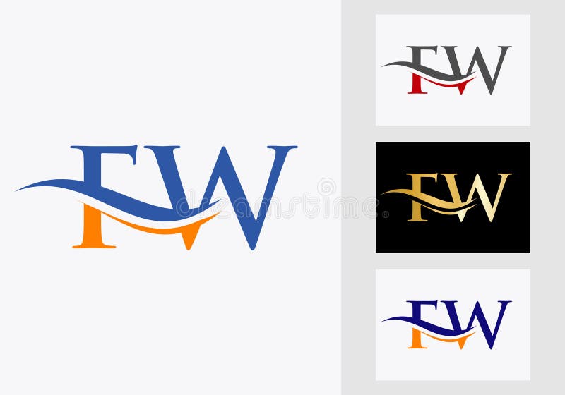 Monogram Letter FW Logo Design. FW Logotype Template Stock Vector ...