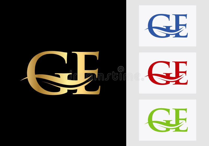 Monogram Letter GE Logo Design. GE Logotype Template Stock Vector ...