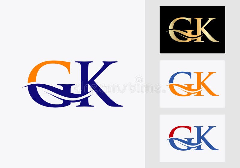Monogram Letter GK Logo Design. GK Logotype Template Stock Vector ...