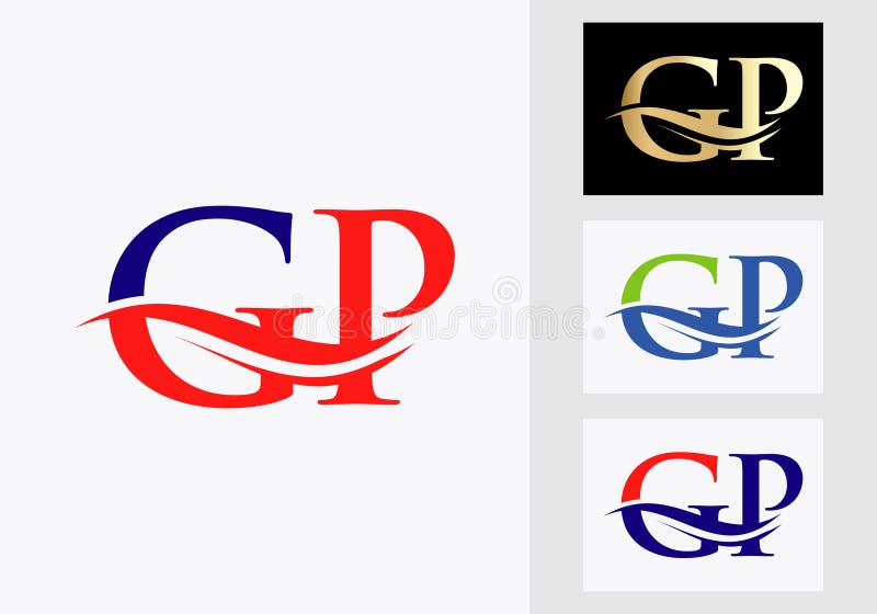 Monogram Letter GP Logo Design. GP Logotype Template Stock Vector ...