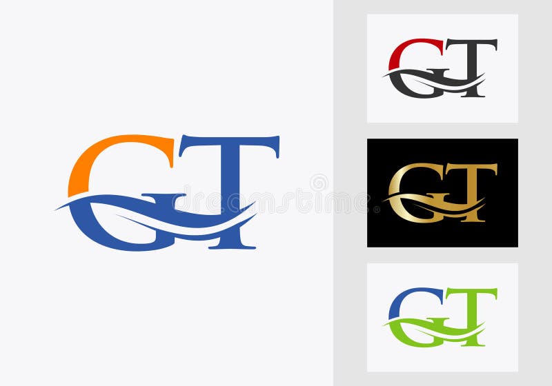 Monogram Letter GT Logo Design. GT Logotype Template Stock Vector ...
