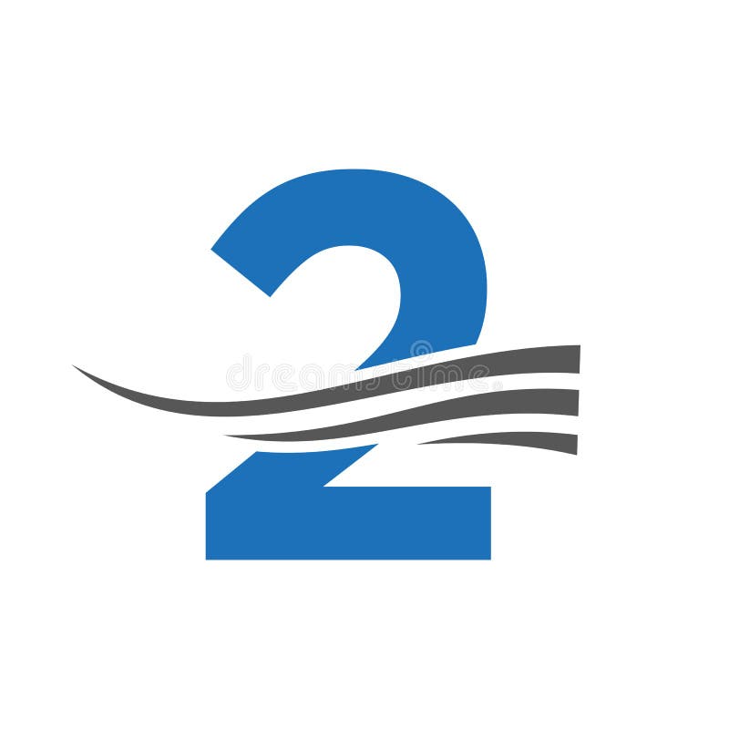 Initial Monogram Letter 2 Logo Design. Modern 2 Logotype Vector ...