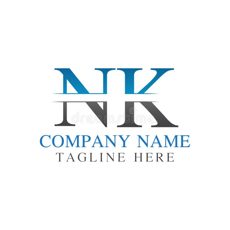 Initial Monogram Letter NK Logo Design Vector Template. NK Letter Logo ...