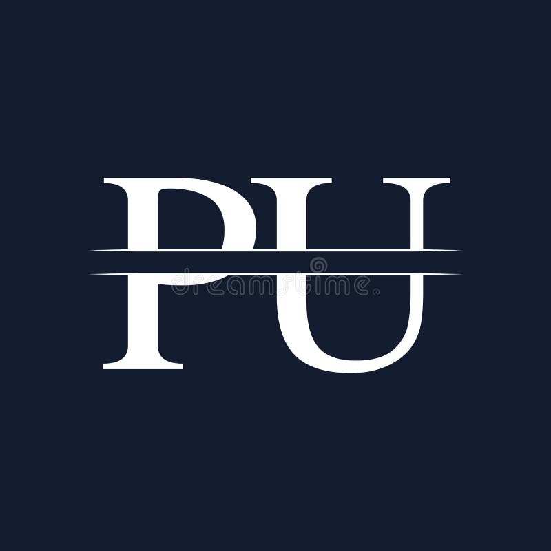 Initial Monogram Letter PU Logo Design Vector Template. PU Letter Logo ...