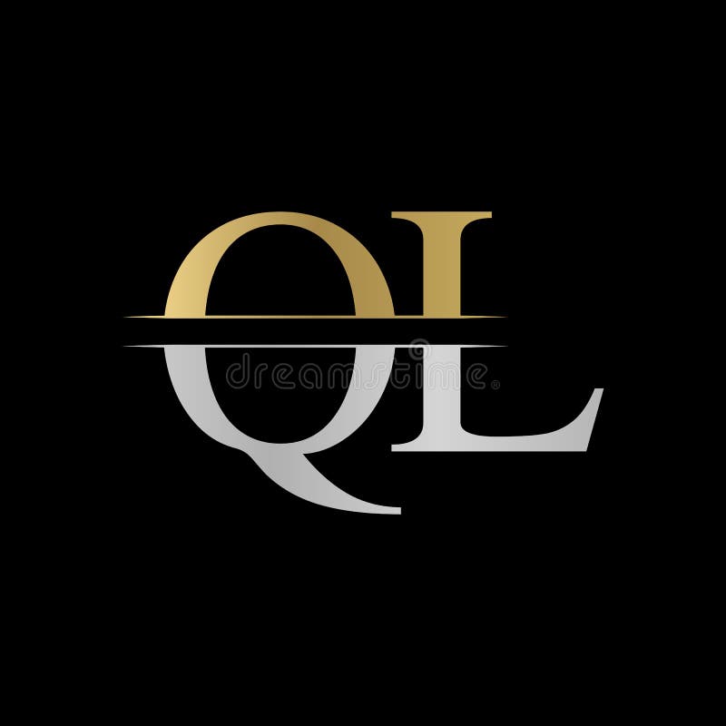 Initial Monogram Letter QL Logo Design Vector Template. Silver and Gold ...